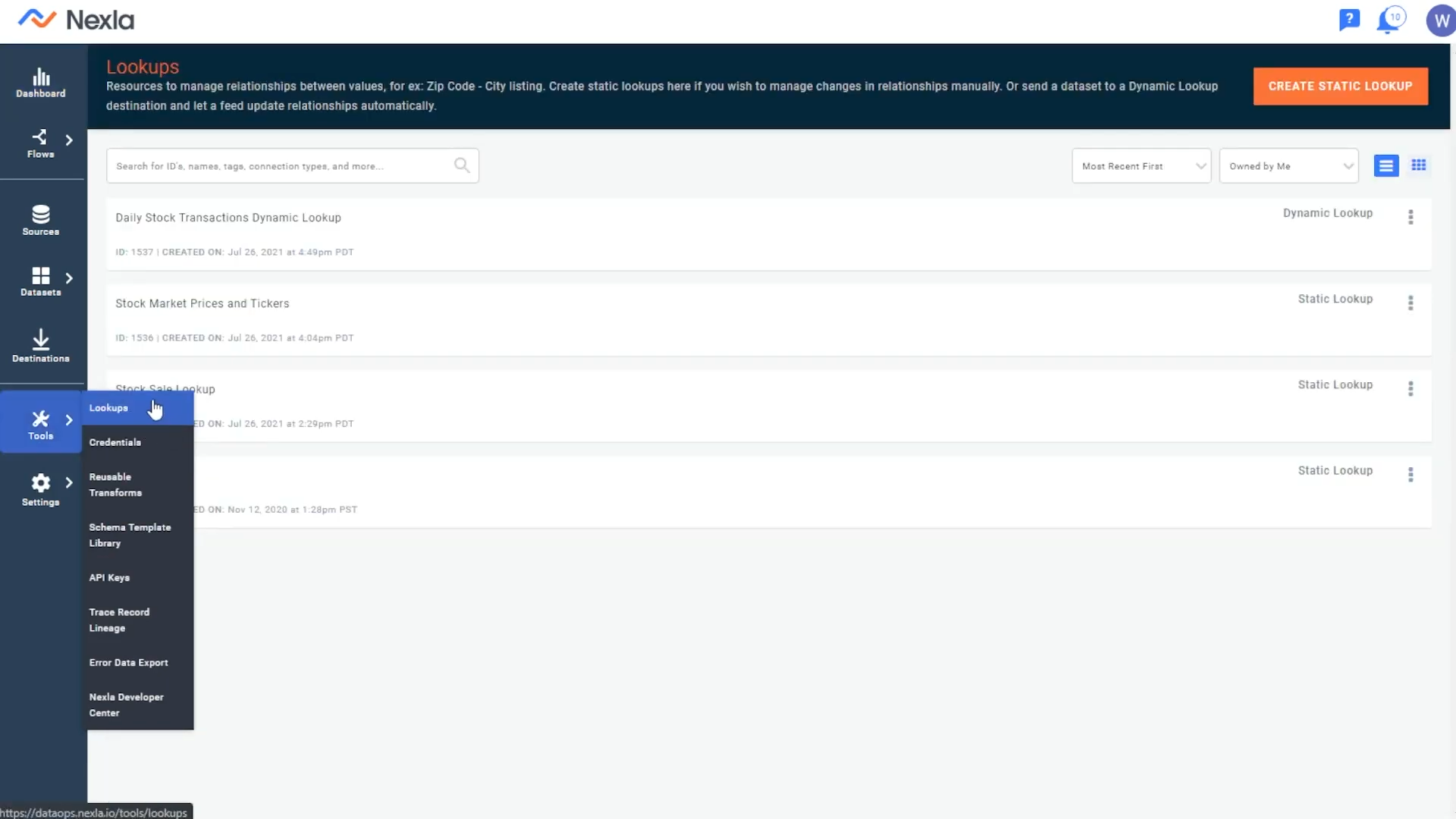 How to Create and Share Static and Dynamic Lookups | Nexla